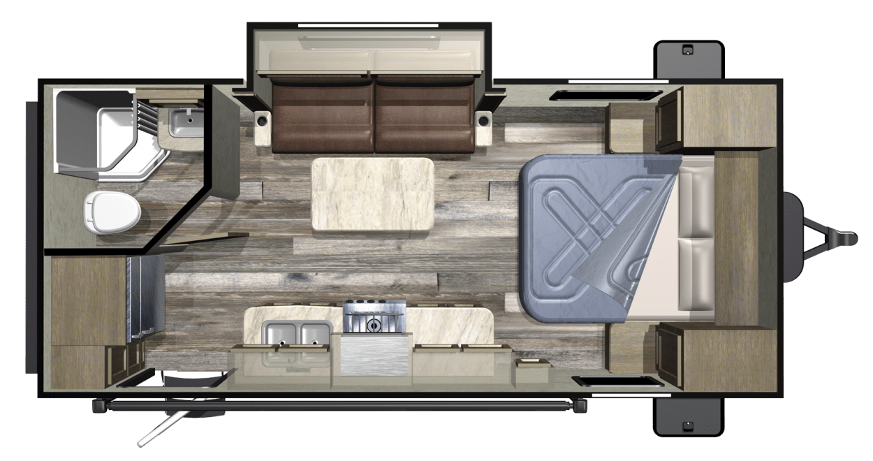 Travel Trailer Floor Plan | 2018 Launch Outfitter 21FBS